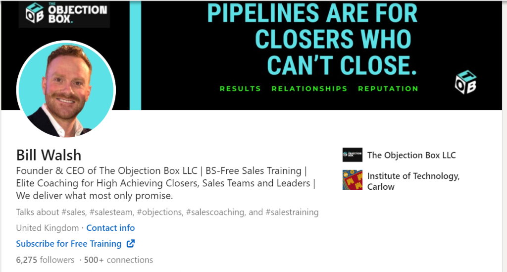 Bill Walsh – The Objection Box Elite