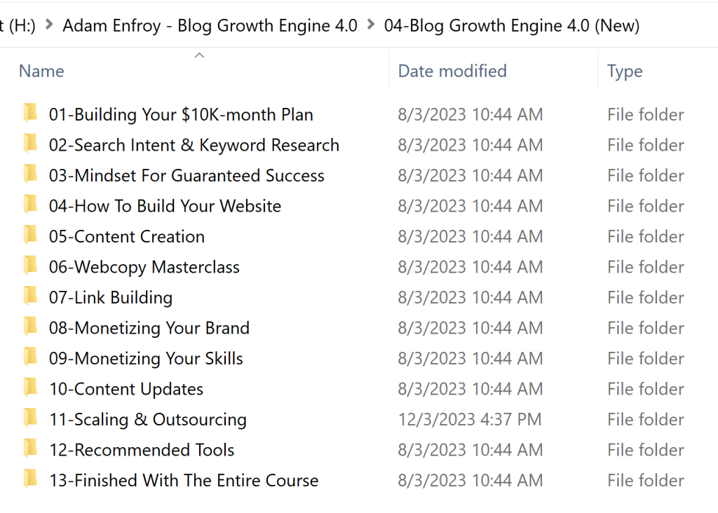 Adam Enfroy Blog Growth Engine 4.0 (2023)